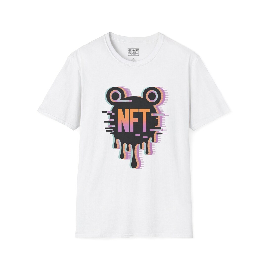 Glitchy NFT Unisex T-shirt, Paint Drip Tee, Gildan 6400 Graphic Shirt ...