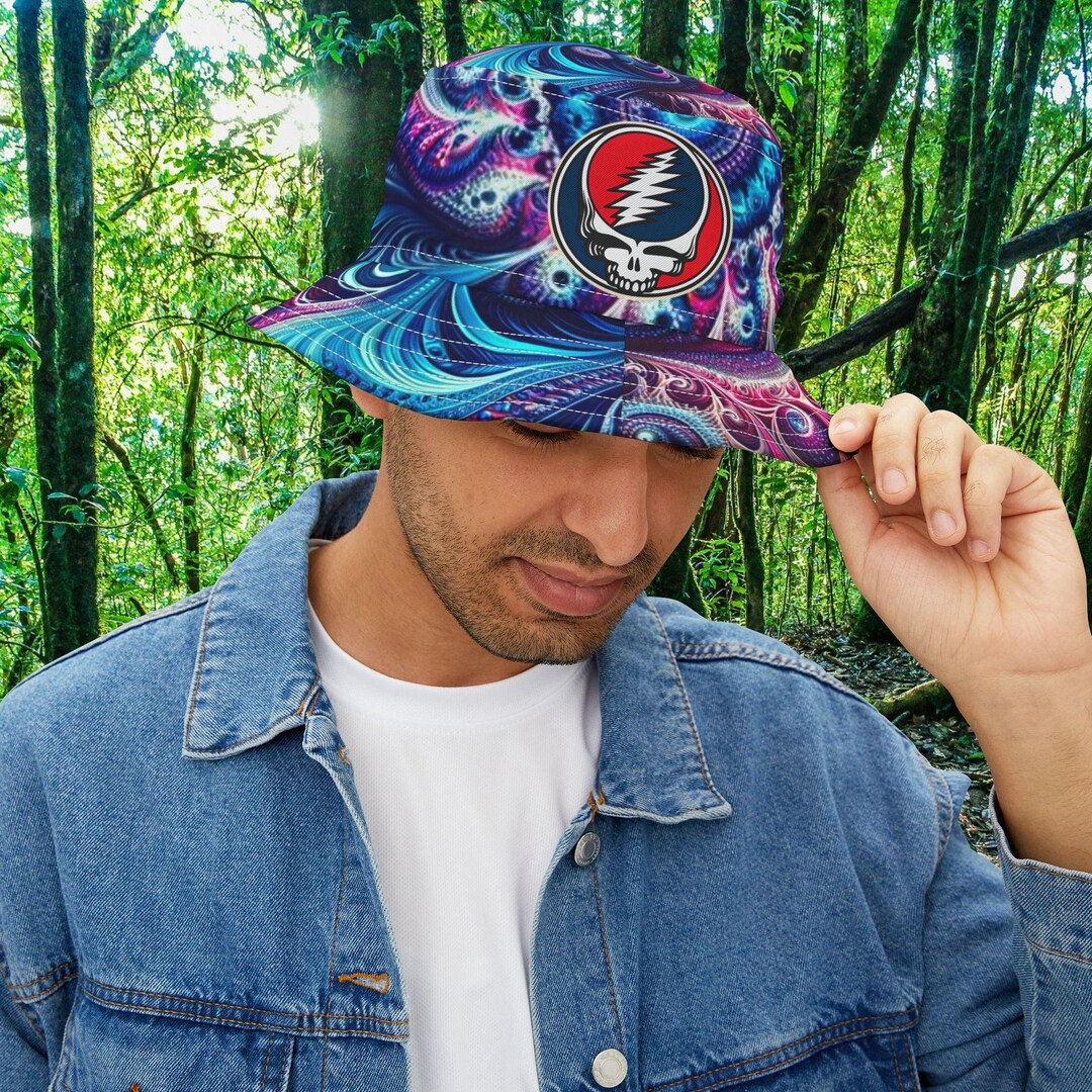 Psychedelic Grateful Dead Bucket Hat Vintage Tie-dye Festival Hat Mens ...
