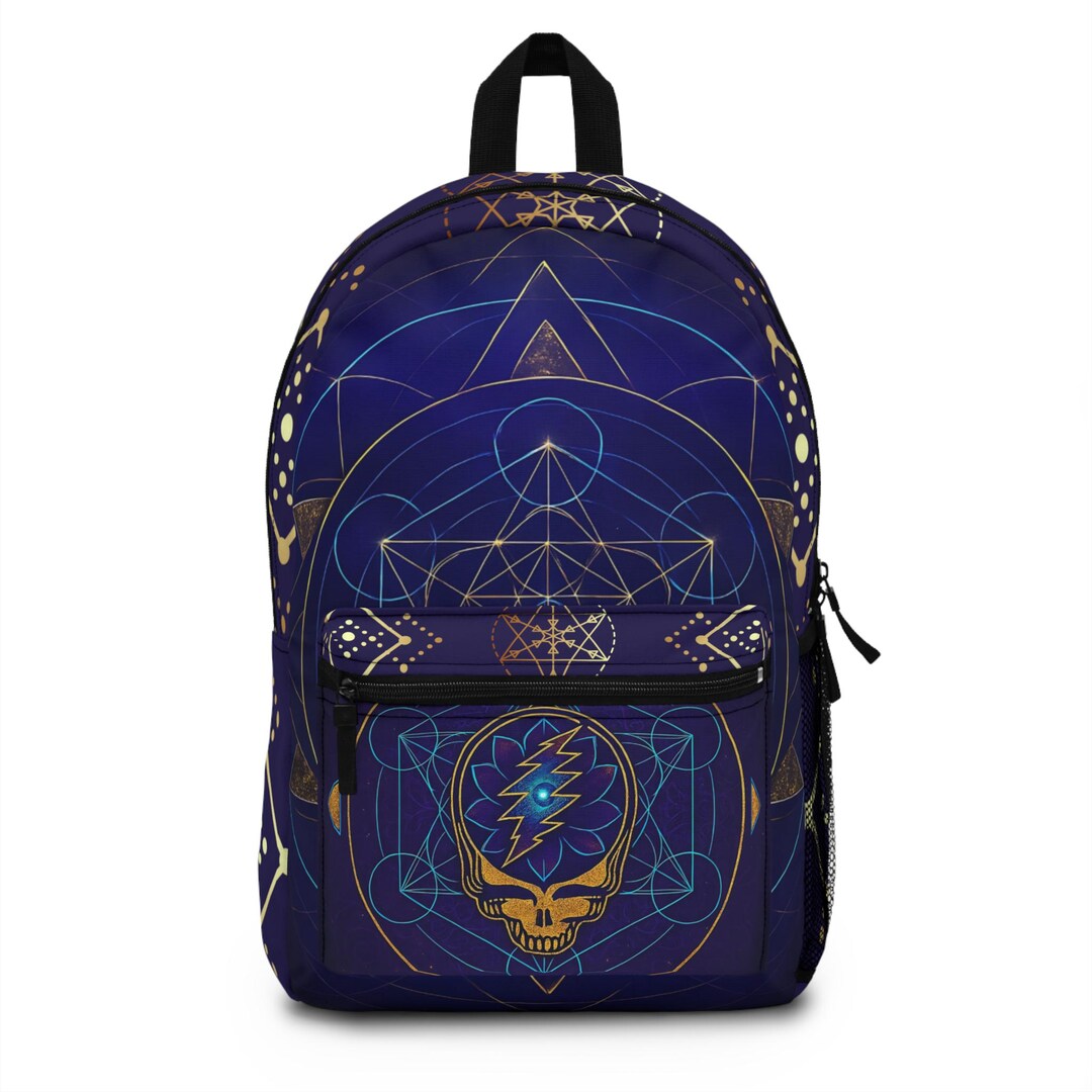 Grateful Dead Backpack | Psychedelic Skull, Sacred Geometry Design - Etsy