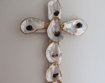Oyster Shell Cross, Coastal Cross, Crucifix, Beach Theme Decor ...