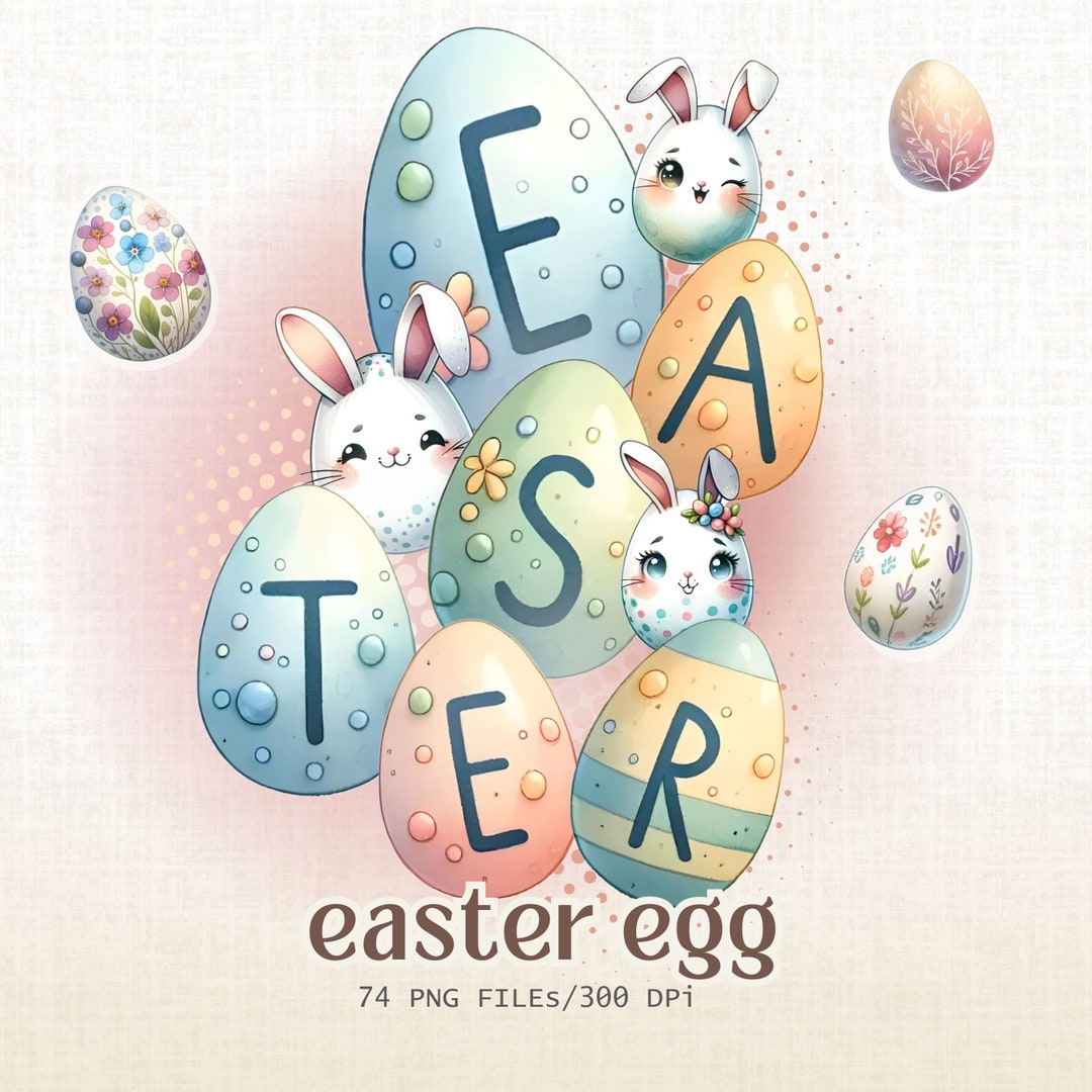 Easter Day Clipart Bundle, Eggs - Instant Download, High-quality ,eggs ...