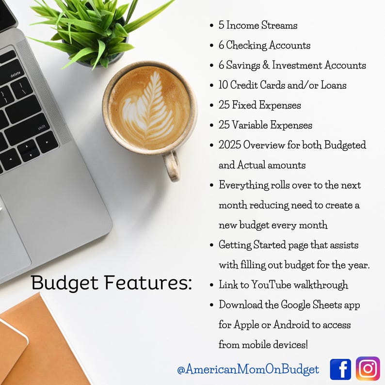 2025 Personal Budget Extended Debts and Expenses Sage - Etsy