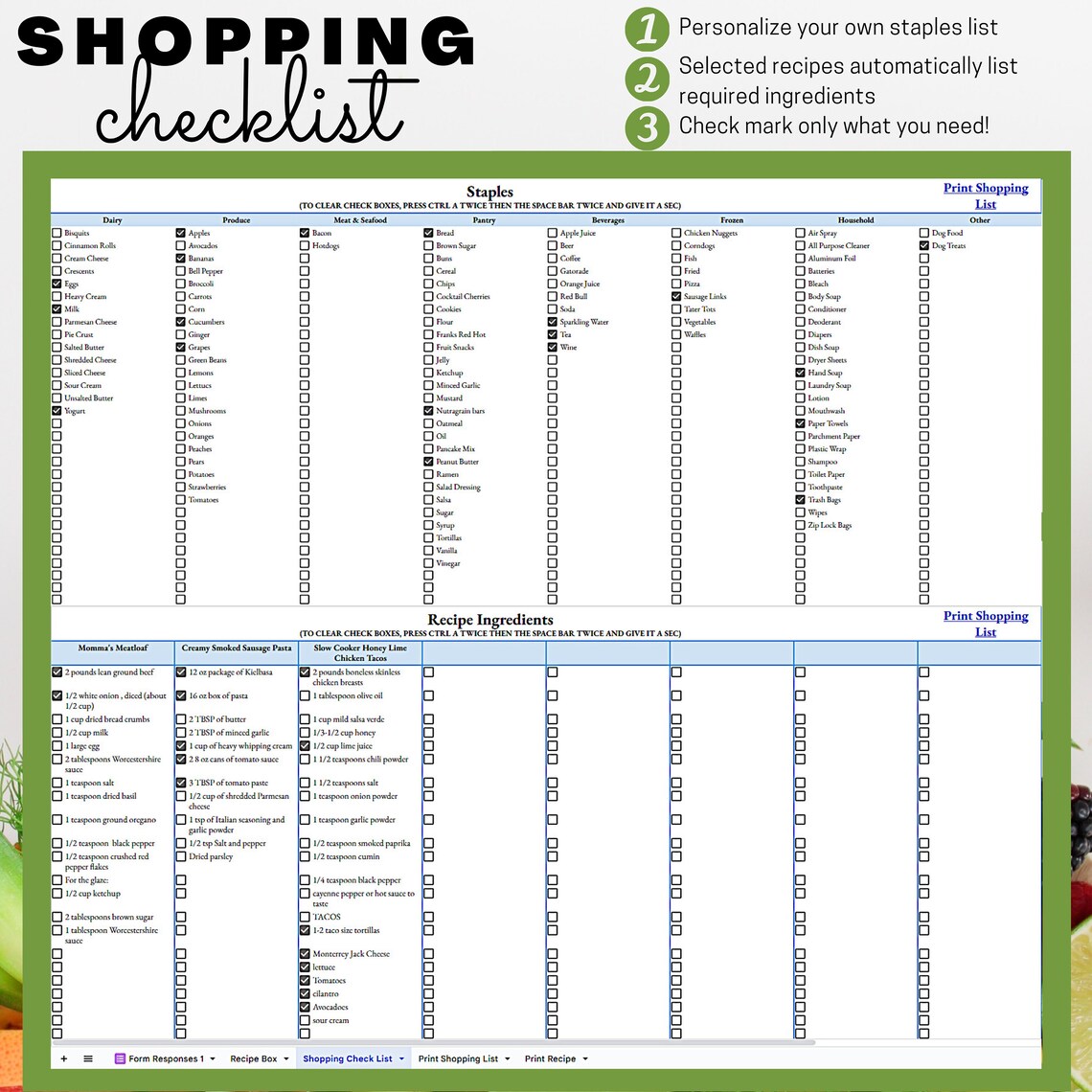 Digital Recipe Box, Meal Planner, and Shopping List Generator - Etsy