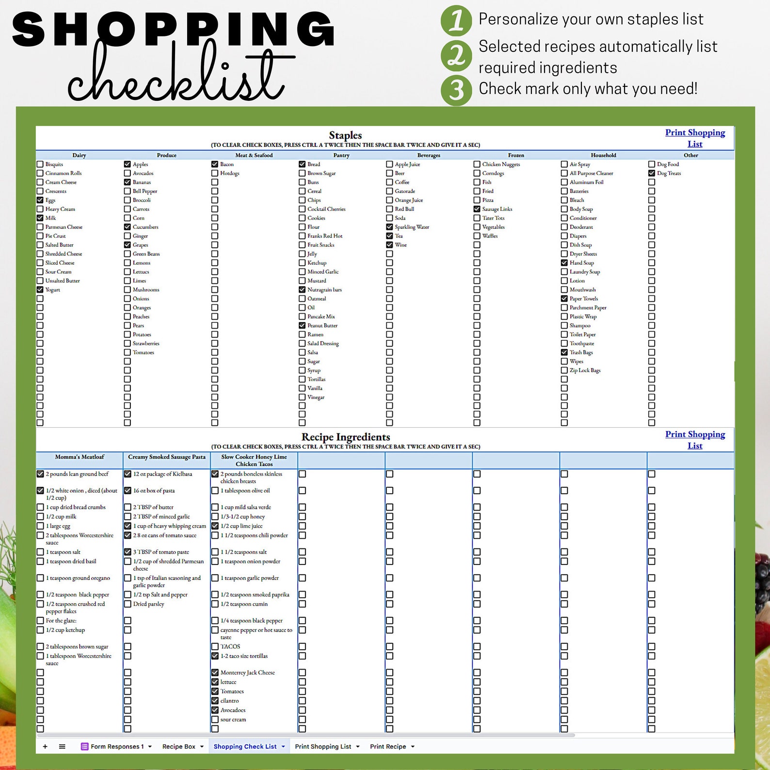 Digital Recipe Box, Meal Planner, and Shopping List Generator - Etsy