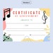 Printable Music Certificate of Achievement - Etsy