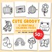 Groovy Coloring Pages Easy Cute Adult Kids Coloring Pages Book Simple ...