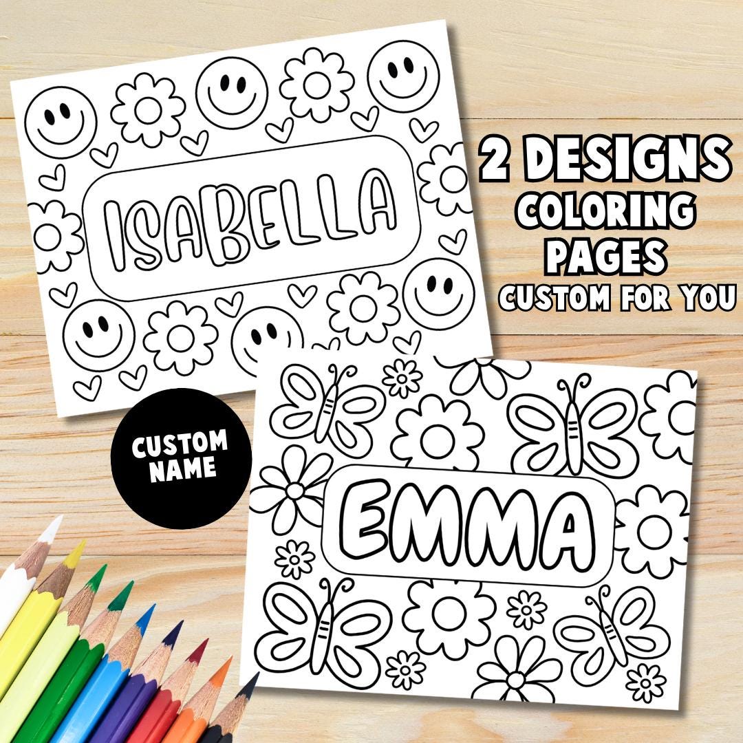 Custom Name Coloring Page, Retro Coloring Sheets, Fun Designs, Patterns ...
