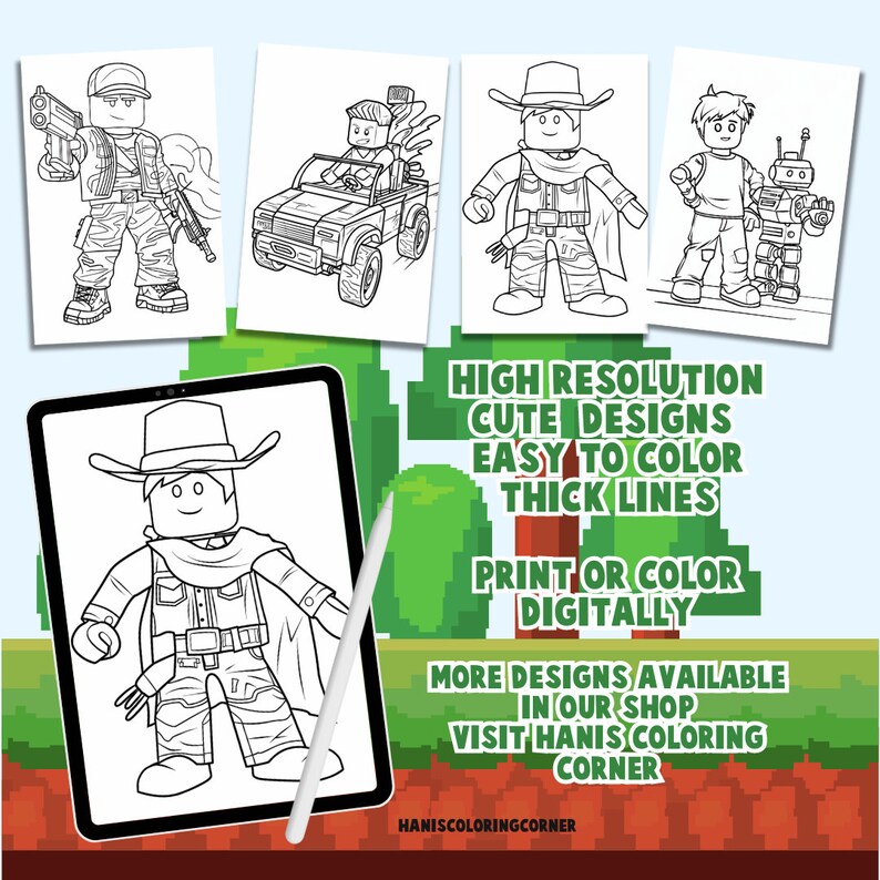 Roblox Coloring Pages Colouring Color Book Easy Cute Printable Adult ...