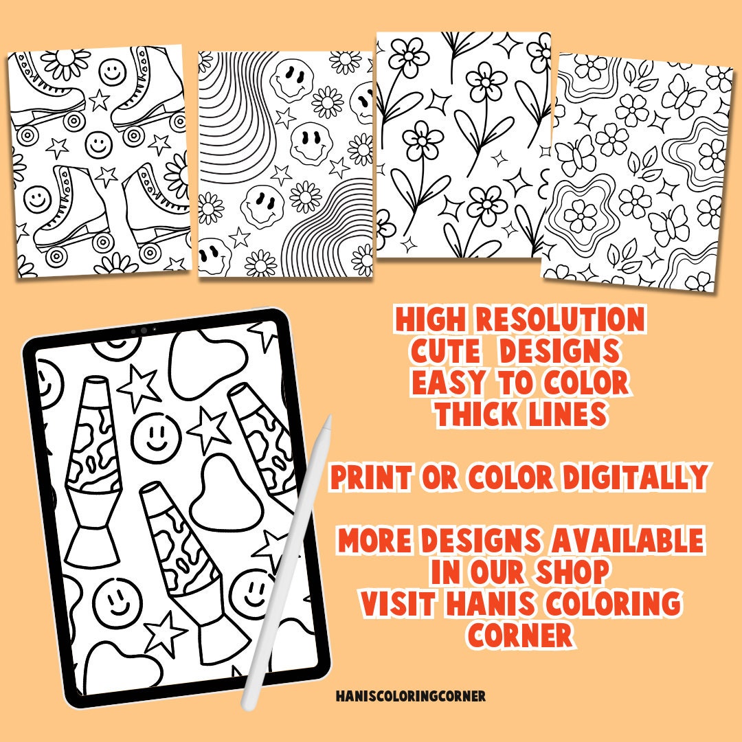 Groovy Patterns Colouring Pages Coloring Book Color Easy Cute Printable ...