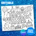 Custom Name Birthday Coloring Page: Printable Kids Activity (canva ...