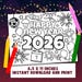 Happy New Year 2026 Coloring Page, Coloring Page, Printable Coloring ...