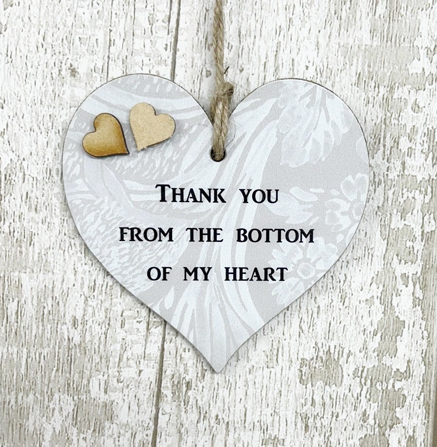 Appreciation and Thank You From the Bottom of My Heart Wooden Gift ...