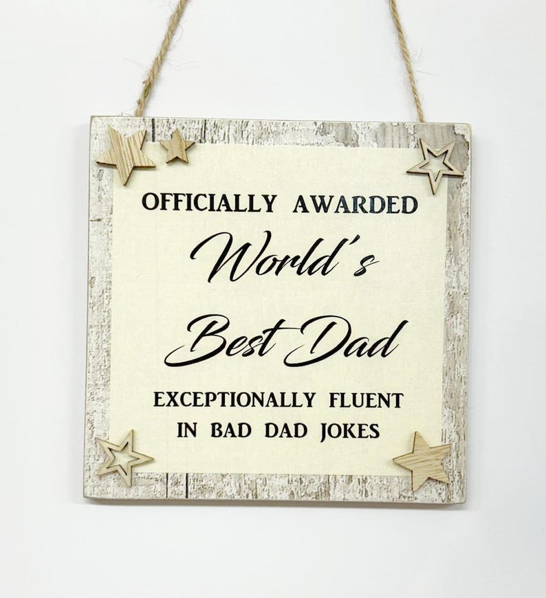 Funny Officially Awarded World's Best Dad Wooden Gift Plaque - Etsy