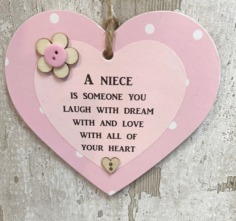 Special Niece Laugh Dream Love Wooden Gift Heart Plaque - Etsy