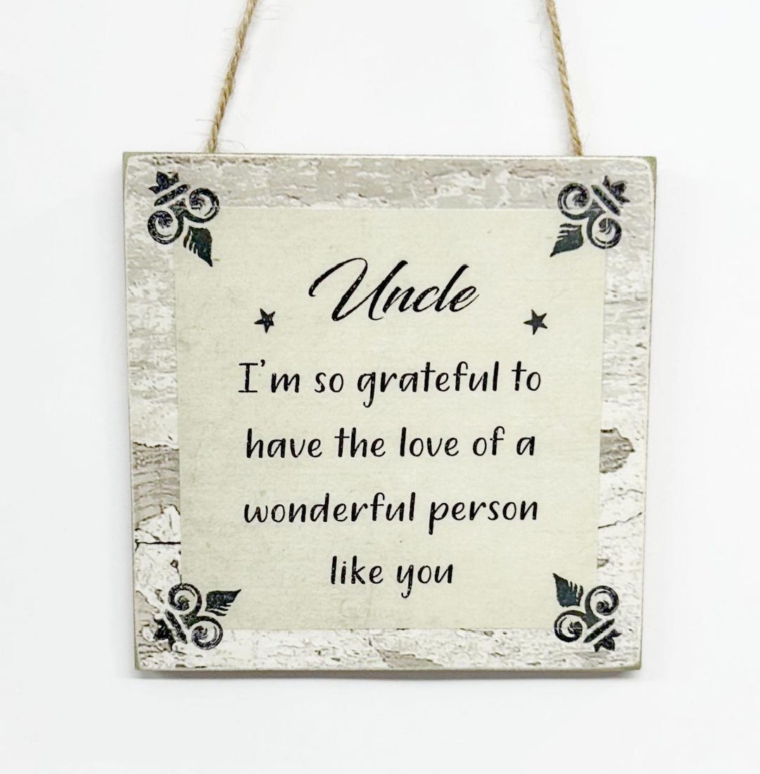 Love You Grattitude Uncle Wooden Gift Plaque - Etsy
