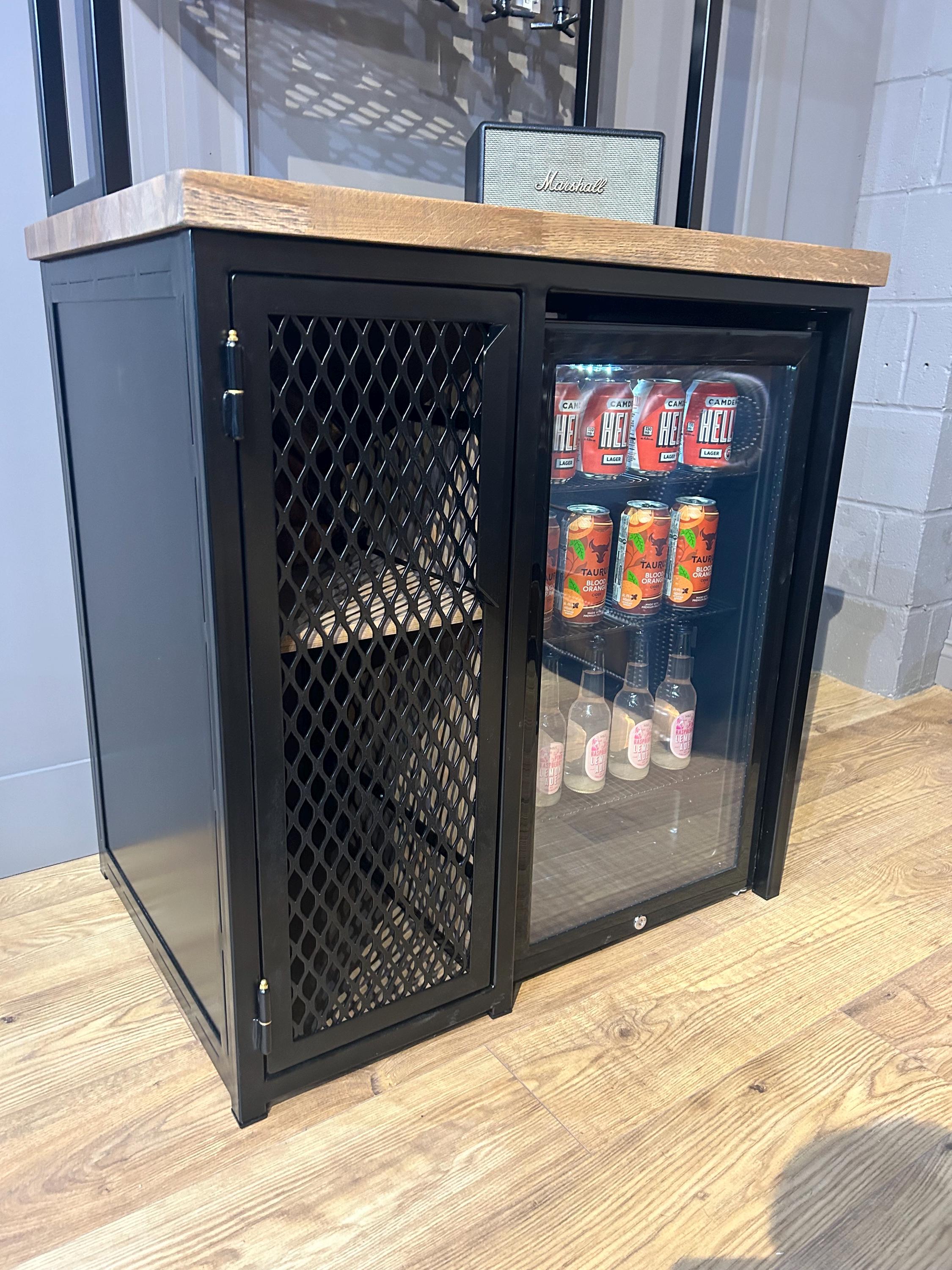 Industrial Home Bar Unit With Fridge Side Unit - Etsy UK