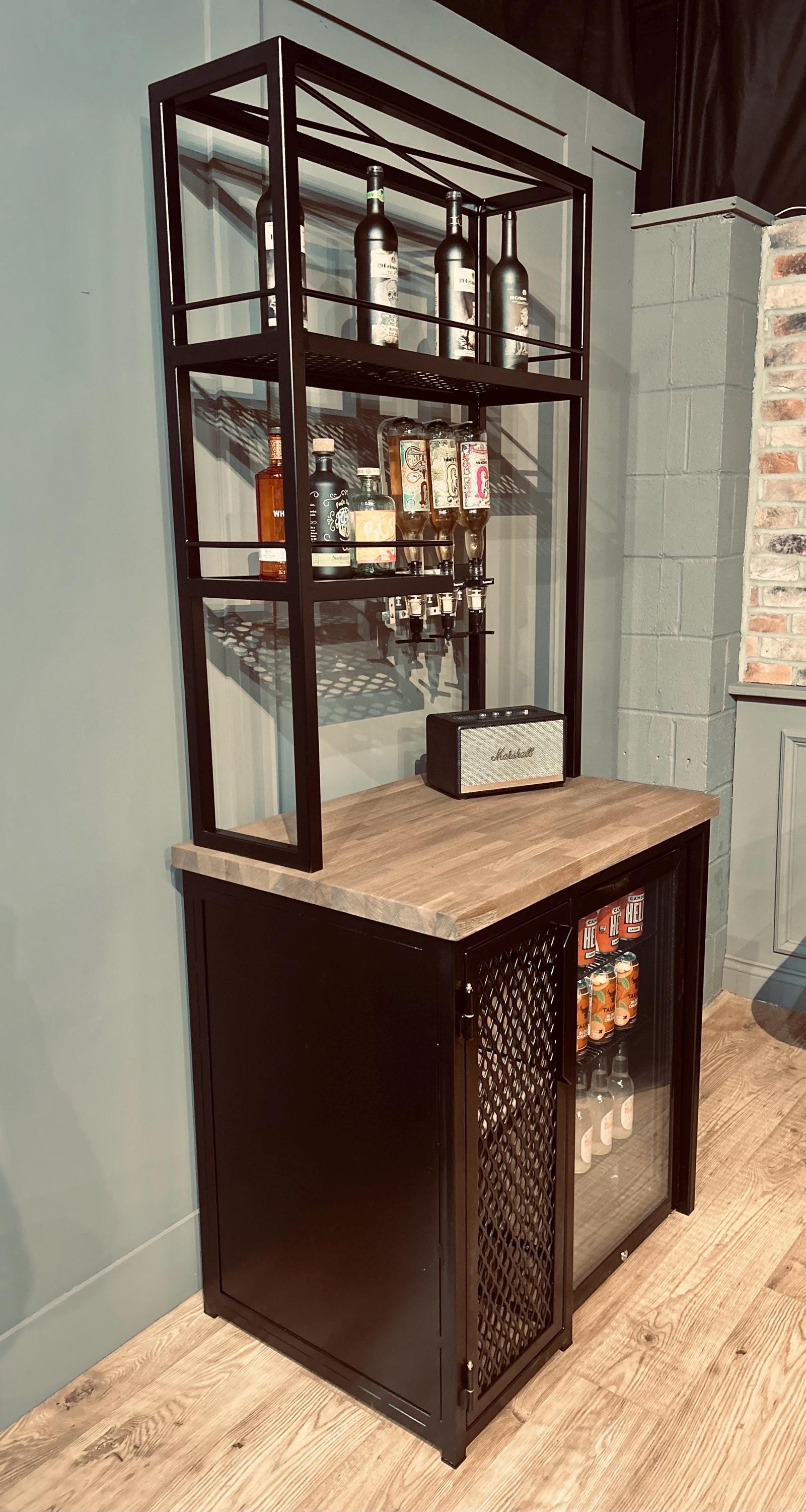 Industrial Home Bar Unit With Fridge Side Unit - Etsy UK