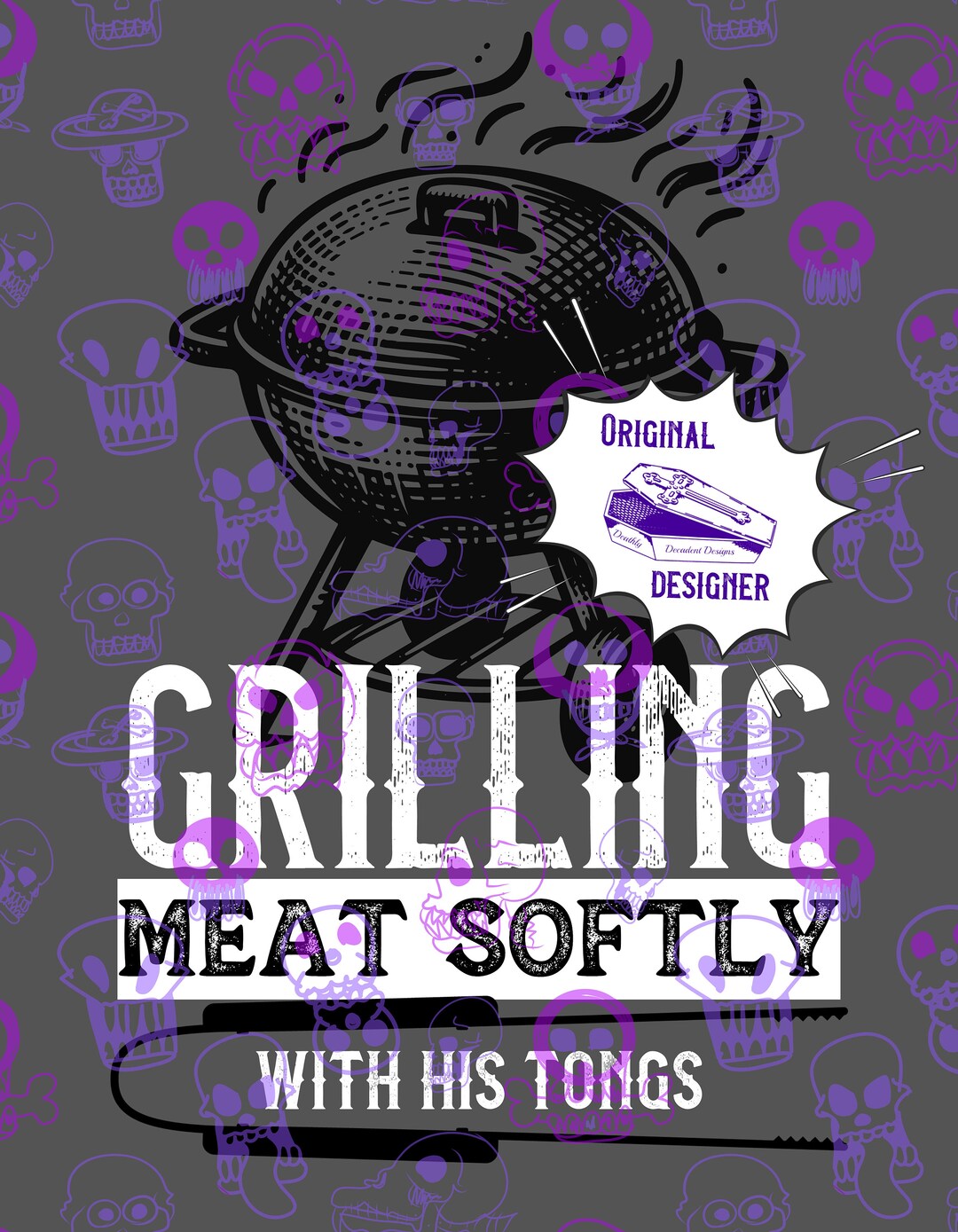 Grilling Meat Softly With His Tongs PNG Digital Download, Sublimation ...