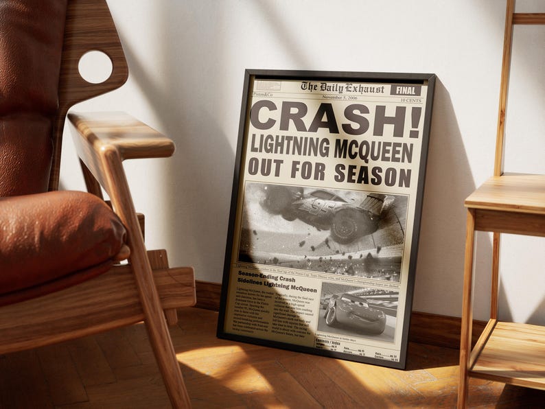 Lightning Mcqueen Crash Poster - High-resolution Digital Download ...