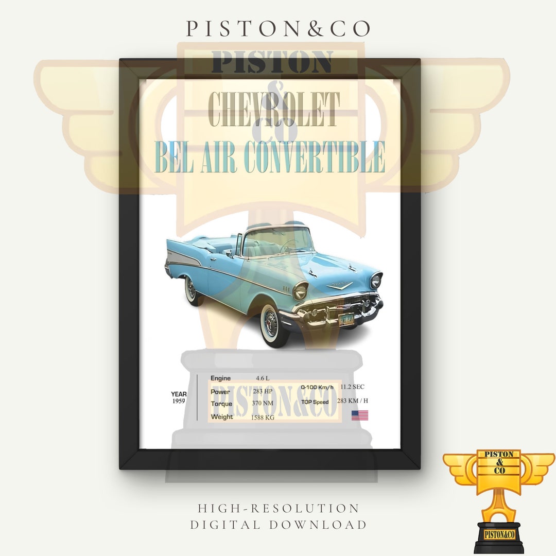 Vintage 1957 Chevrolet Bel Air Convertible Flo Digital Download High ...