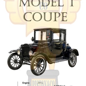 Vintage Ford Model T Coupe Poster Lizzie From Pixar's Cars High ...