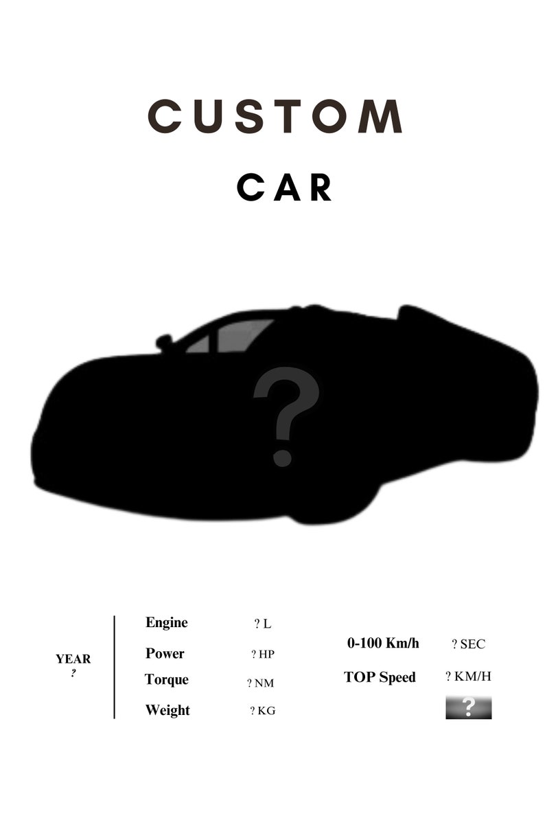 Custom Car Poster - Personalized Specs - Digital Download - Etsy