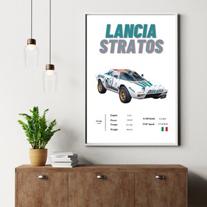 Lancia Stratos Alitalia Rally Poster - Etsy