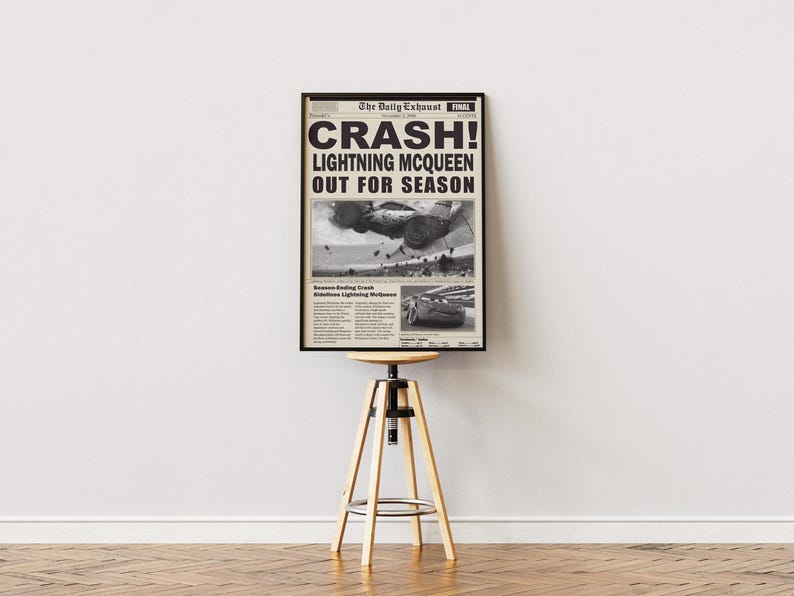 Lightning Mcqueen Crash Poster - High-resolution Digital Download ...