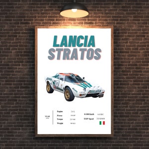 Lancia Stratos Alitalia Rally Poster - Etsy