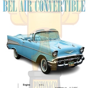 Vintage 1957 Chevrolet Bel Air Convertible Flo Digital Download High ...