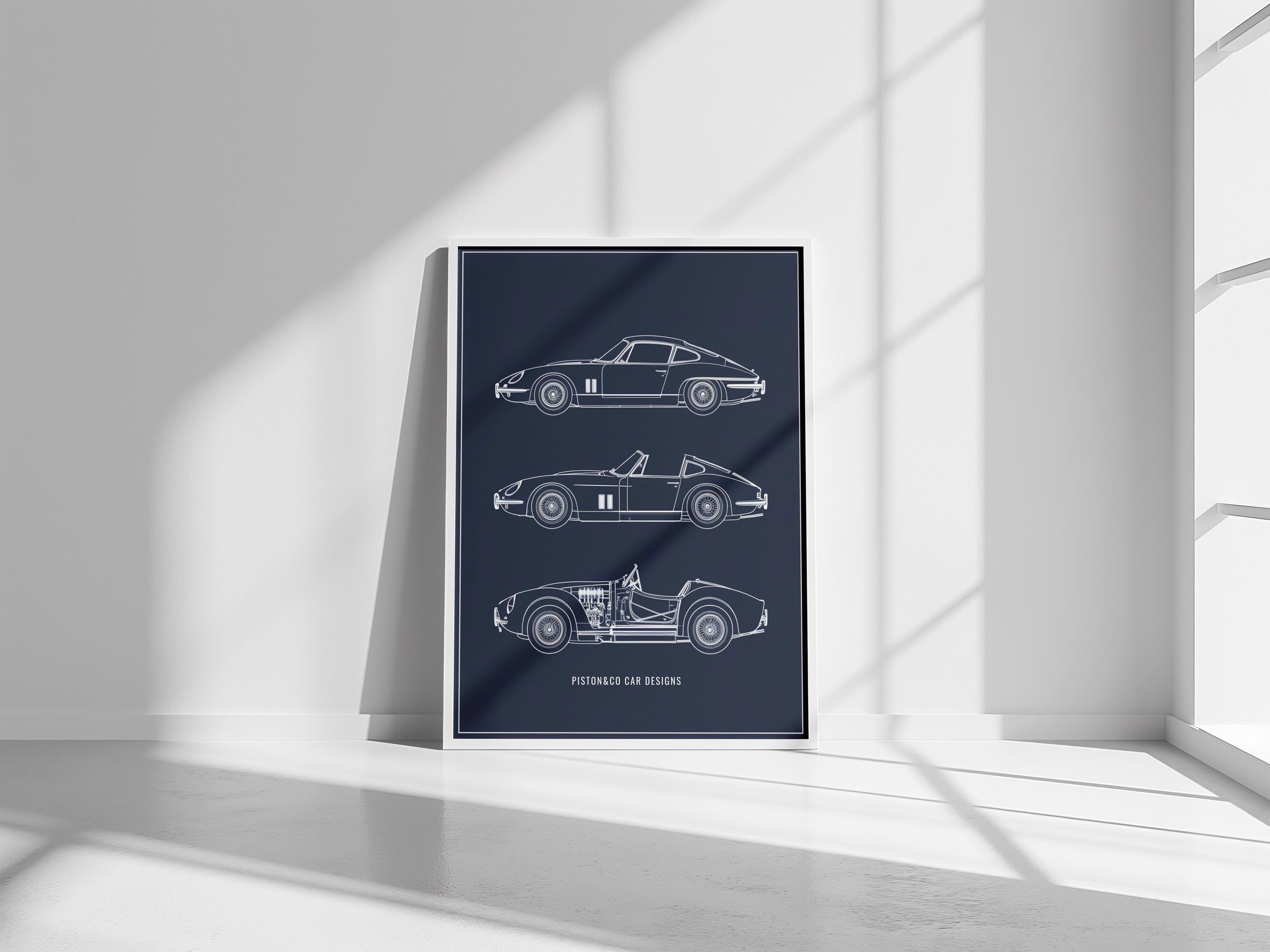 Classic Car Blueprint Poster: Vintage Muscle Car Art (digital Download ...