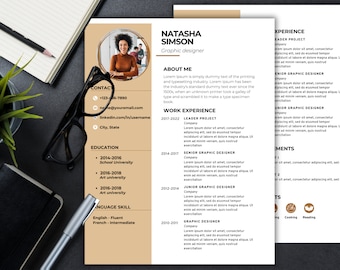 2 Pages, CV Template, Functional Resume Template, Canva, Design Resume ...