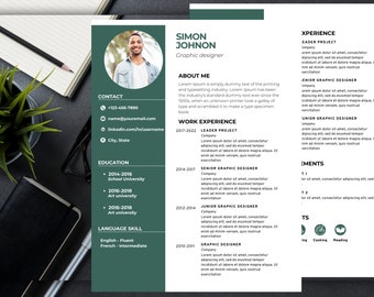 2 Pages, CV Template, Functional Resume Template, Canva, Design Resume ...
