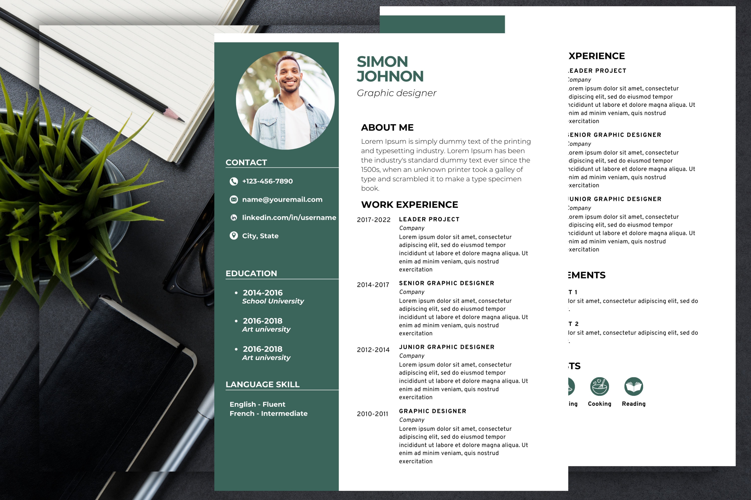 2 Pages, Functional Resume Template, Canva, Design Resume Template ...