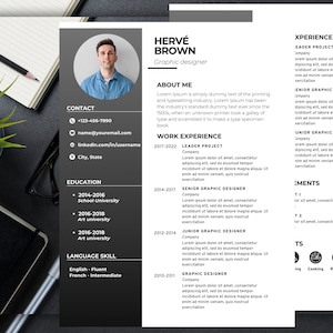 2 pages, modèle de CV fonctionnel, Canva, modèle de CV design, modèle ...