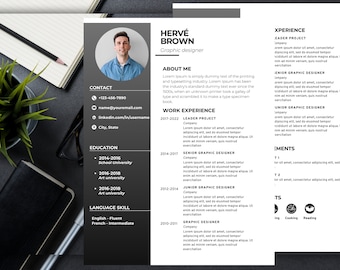 2 Pages, CV Template, Functional Resume Template, Canva, Design Resume ...