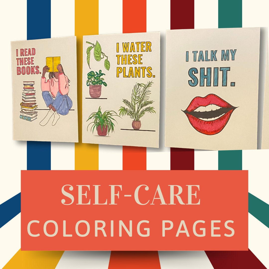 Self-care Coloring Page Printables - Etsy