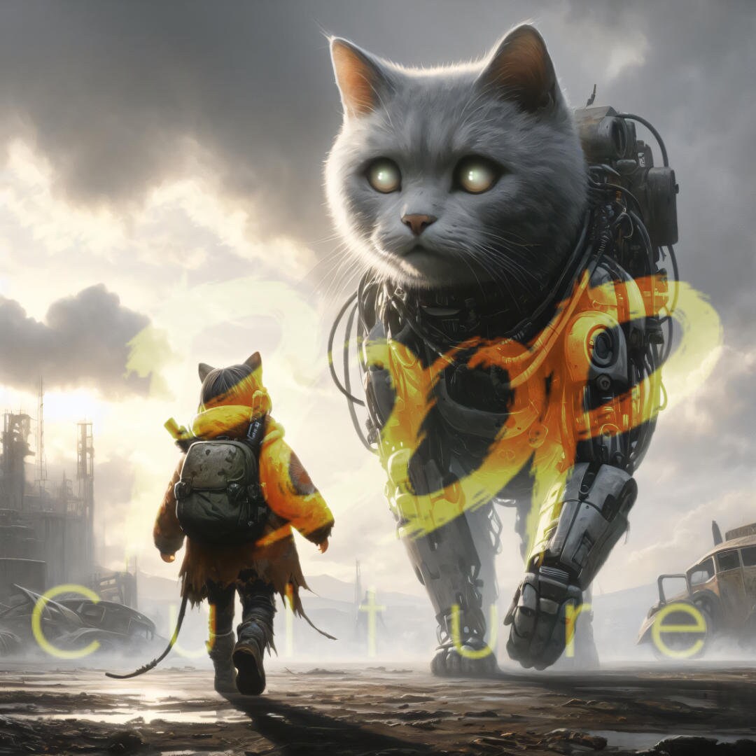 Meeting a New Friend, Poster, Print, Print Ready, Instant Download, Cat ...