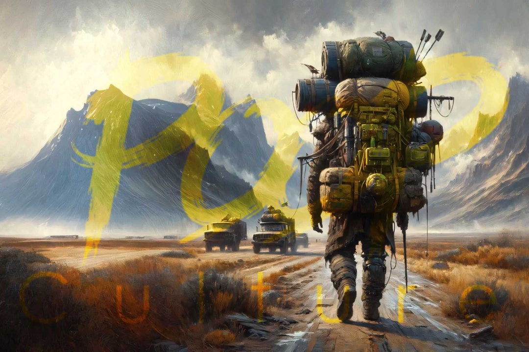 Dystopia, Wanderer, Acrylic Paint Style, Wall Art, Poster, Print, Print ...