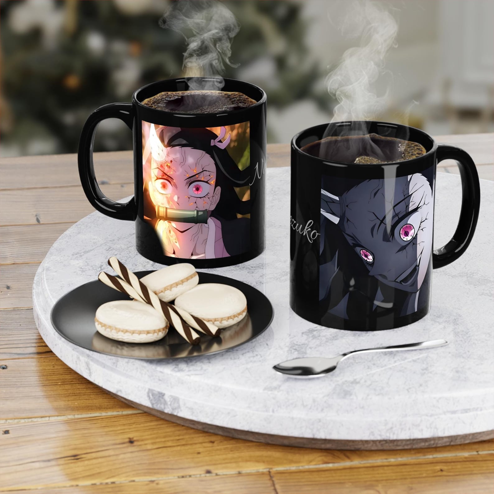 Nezuko Mug, Demon Slayer, Black Mug, Nezuko Kamado, Mug 11oz, 15oz ...