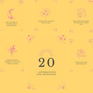20 Affirmation Cards Printable, Affirmation Cards Digital, Vision Board ...