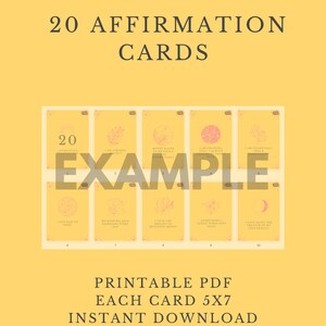 20 Affirmation Cards Printable, Affirmation Cards Digital, Vision Board ...
