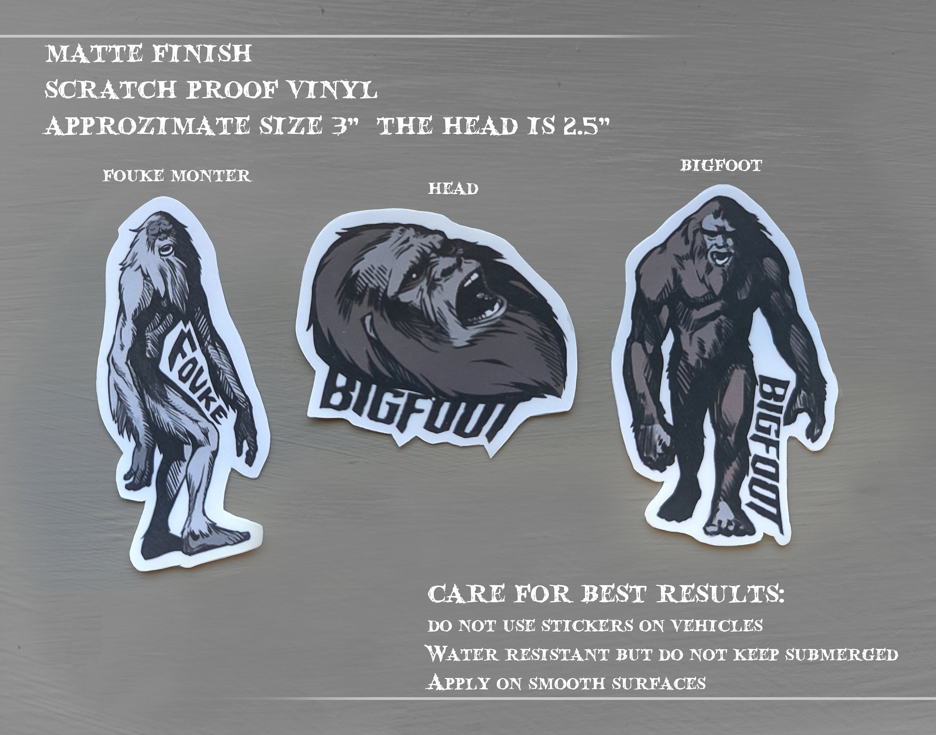 Bigfoot Stickers, Hand Made Sticker, Hand Drawn Art, Cryptid, Fouke ...