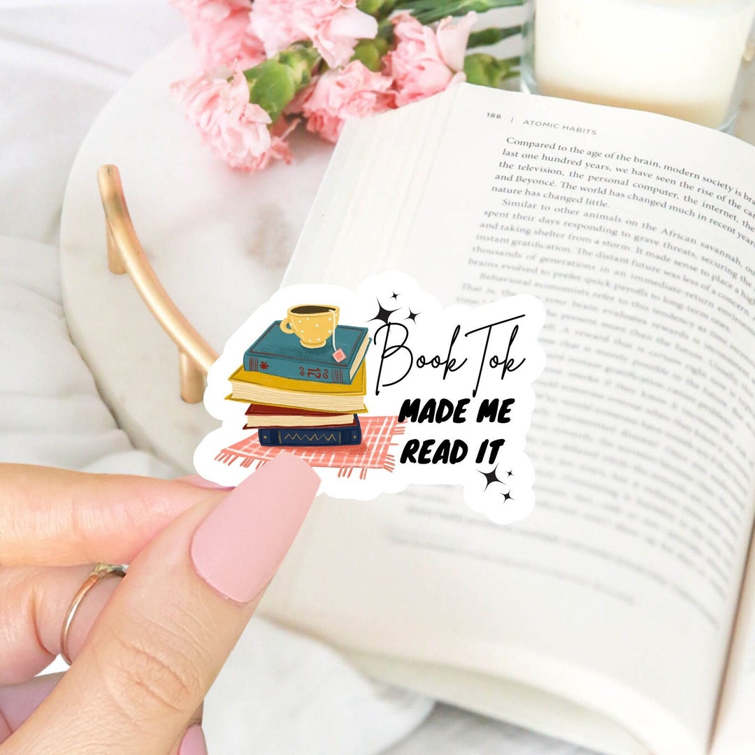 Book Tok Made Me Read It Sticker, Bookworm Sticker, Kindle Decal ...