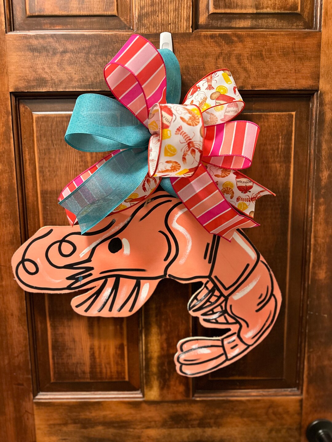 Shrimp Door Hanger Wooden Door Hanger - Etsy