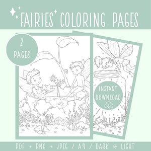 Teacup Fairies, Pixies, Coloring Pages, Fairy Instant Download ...