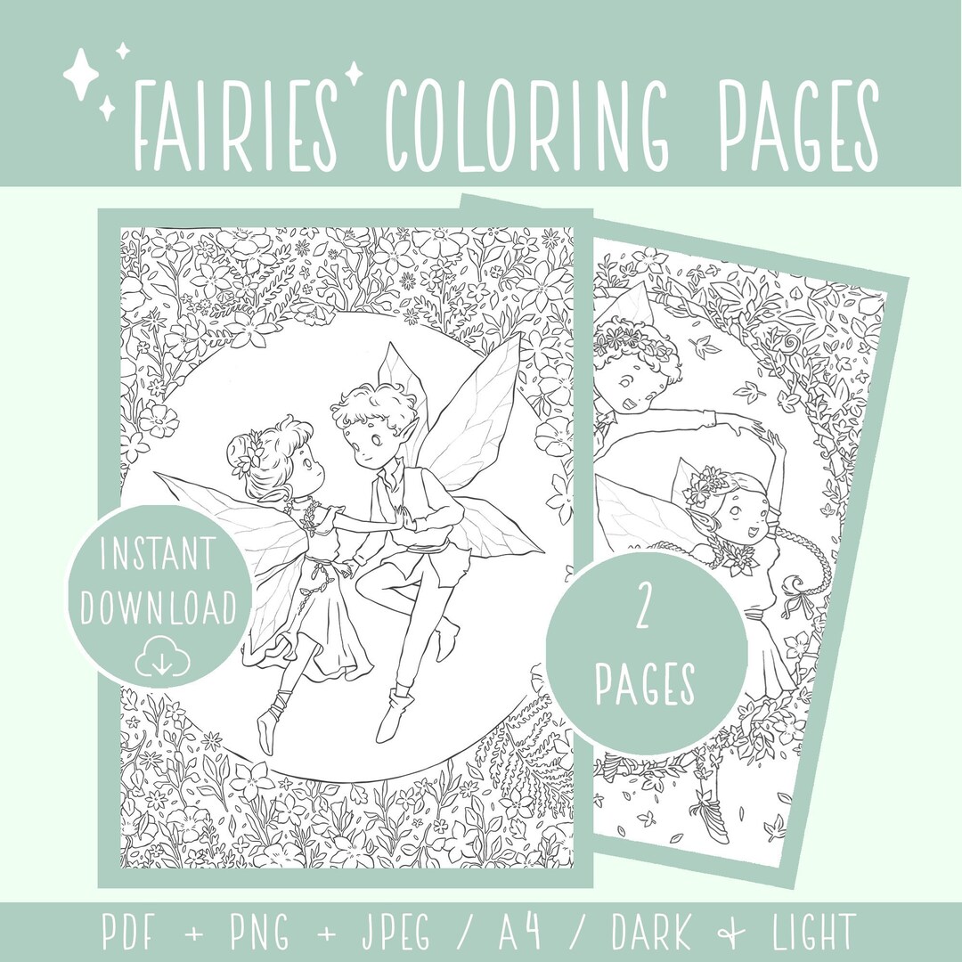 Dancing Fairies, Fairy Coloring Pages, Cute Pixies, Printables, Flowers ...