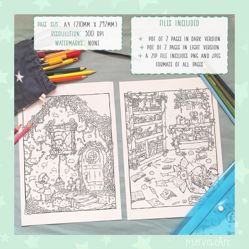 Daily Life Fairies, Fairy Chores Coloring Pages, Ivy Covered House ...