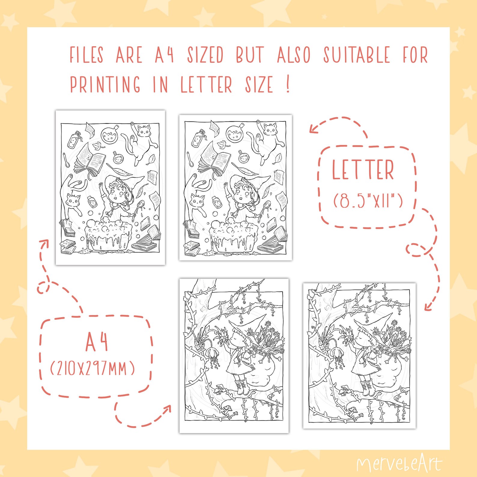 Clumsy Witch Creates Chaos Coloring Pages, Collecting Flowers, Herbs ...