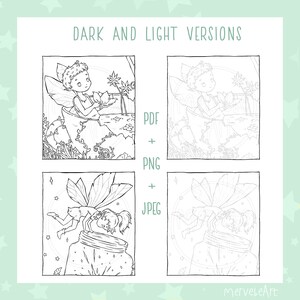 Teacup Fairies, Pixies, Coloring Pages, Fairy Instant Download ...